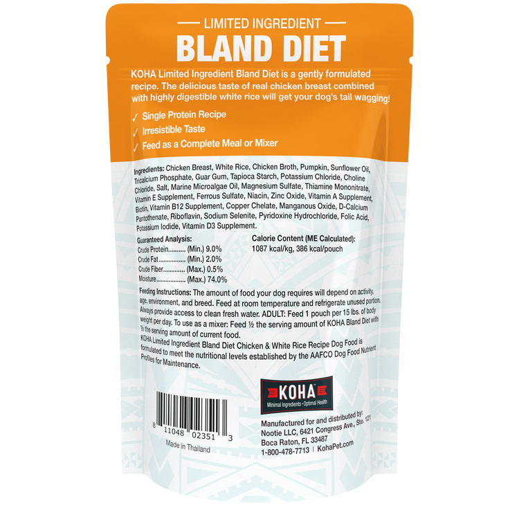 Koha Limited Ingredient Bland Diet Chicken & White Rice Recipe for Dogs ...