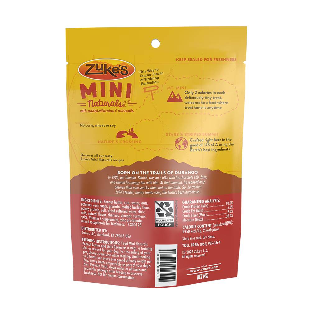 Zuke’s Mini Naturals Peanut Butter & Oats Recipe Dog Treats - Ann Arbor ...